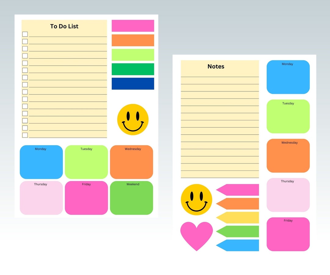 Weekly Planner Printable and Fillable Minimal Weekly - Etsy