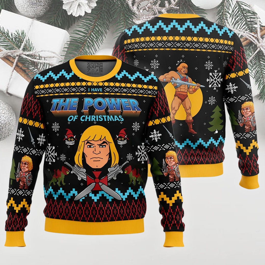 The Good Power of Christmas He-man Ugly Christmas Sweater - Etsy