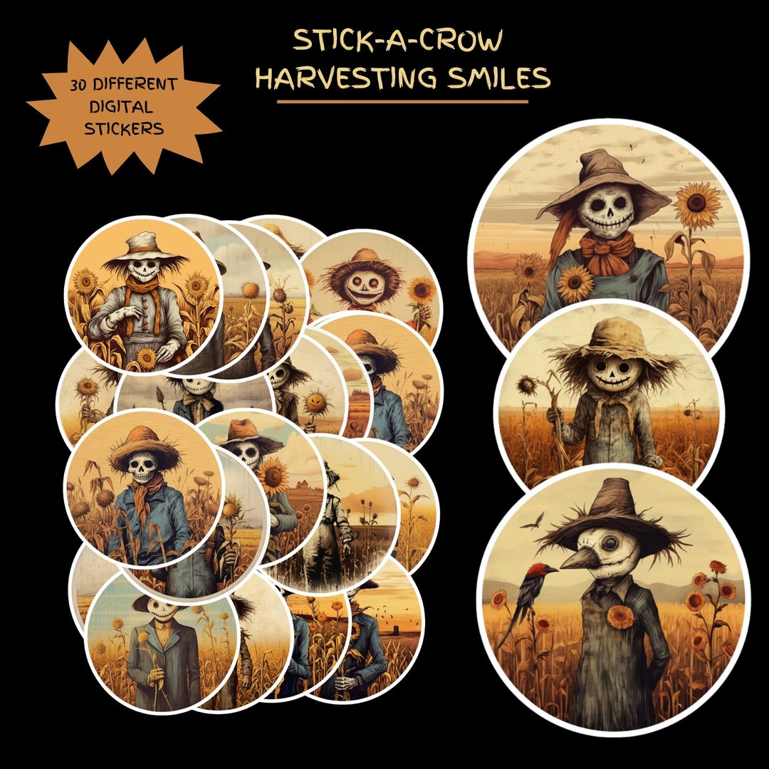 Stick-a-crow Harvesting Smiles Digital Sticker Bundle, Printable, Pdf ...
