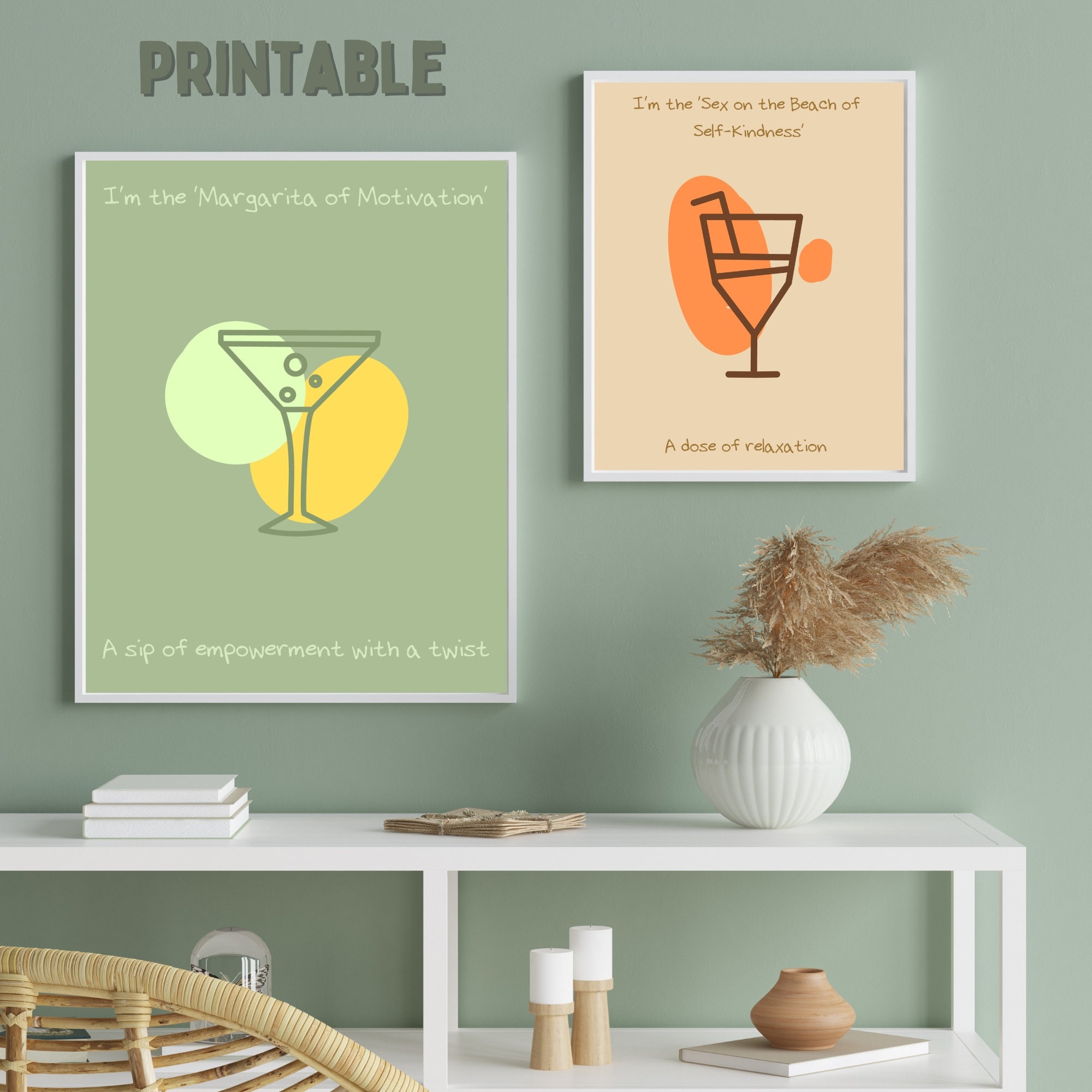 Sip&smile Digital Affirmation Cards, Printable, PDF/PNG, Funny Daily ...