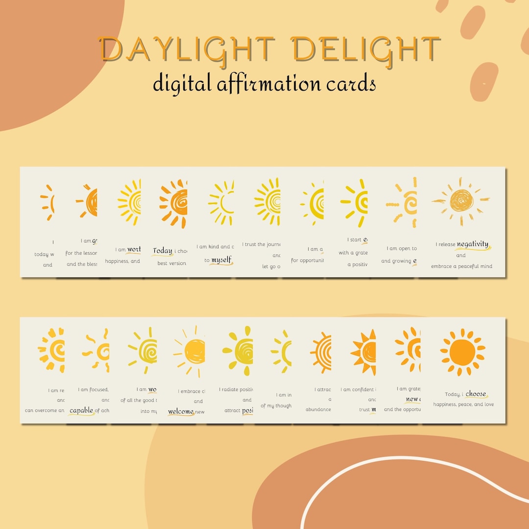 Daylight Delight Digital Affirmation Cards, Morning Affirmation Cards ...