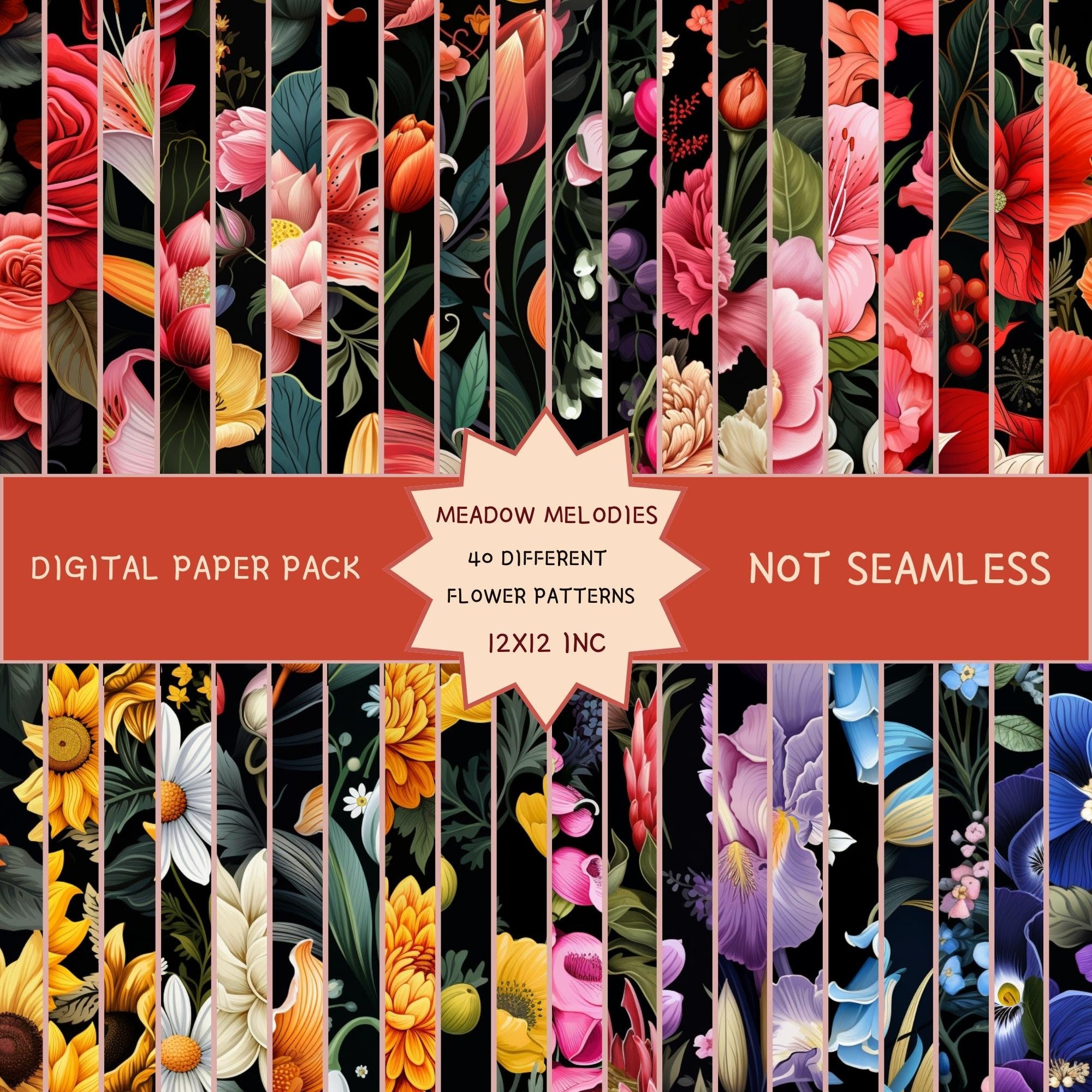 Meadow Melodies Digital Paper Bundle, Scrapbooking, Junk Journal ...