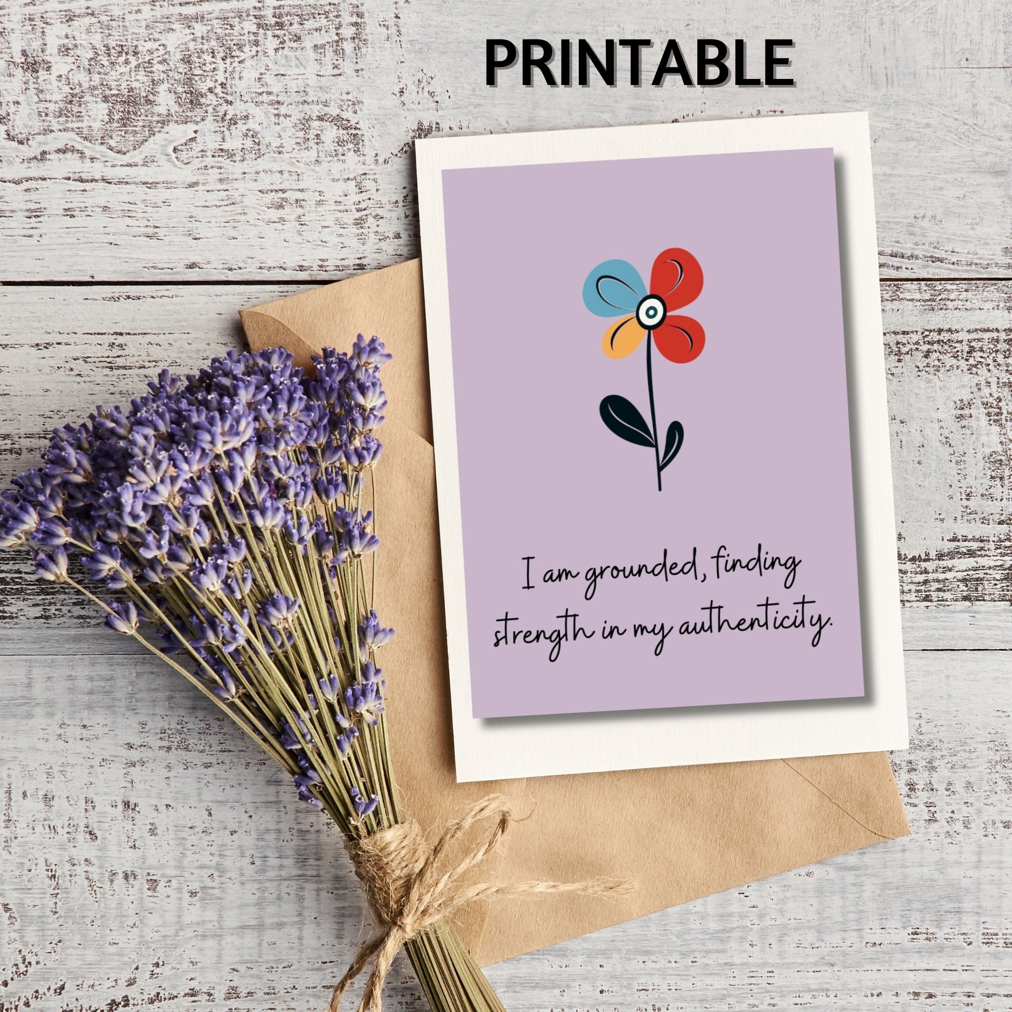 Floral Wisdom Digital Affirmation Cards, Printable Download, PDF/PNG ...