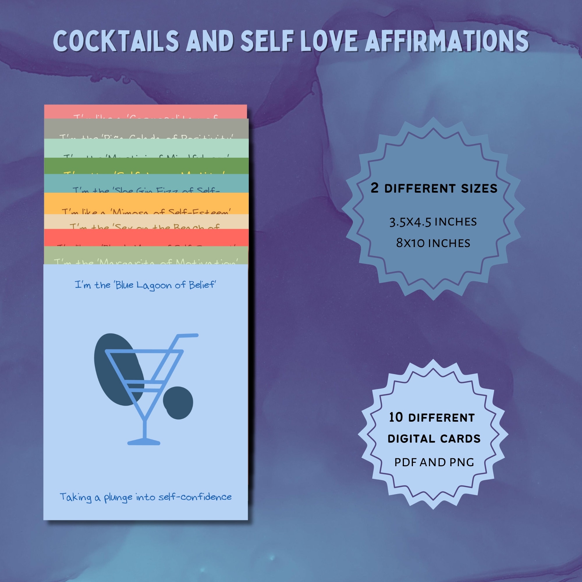 Sip&smile Digital Affirmation Cards, Printable, PDF/PNG, Funny Daily ...