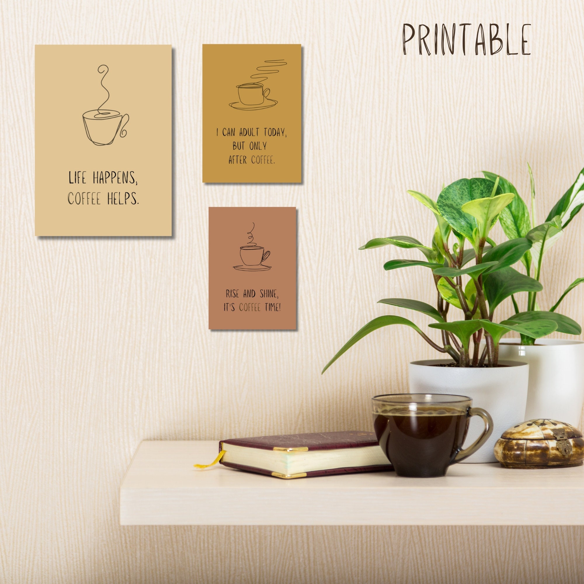 A Shot of Morning Humor Digital Card Set, Printable, PNG/PDF/JPG ...