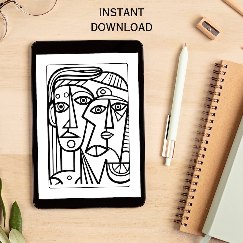 A Picasso Paintbox Digital Coloring Book, Printable Coloring Pages ...