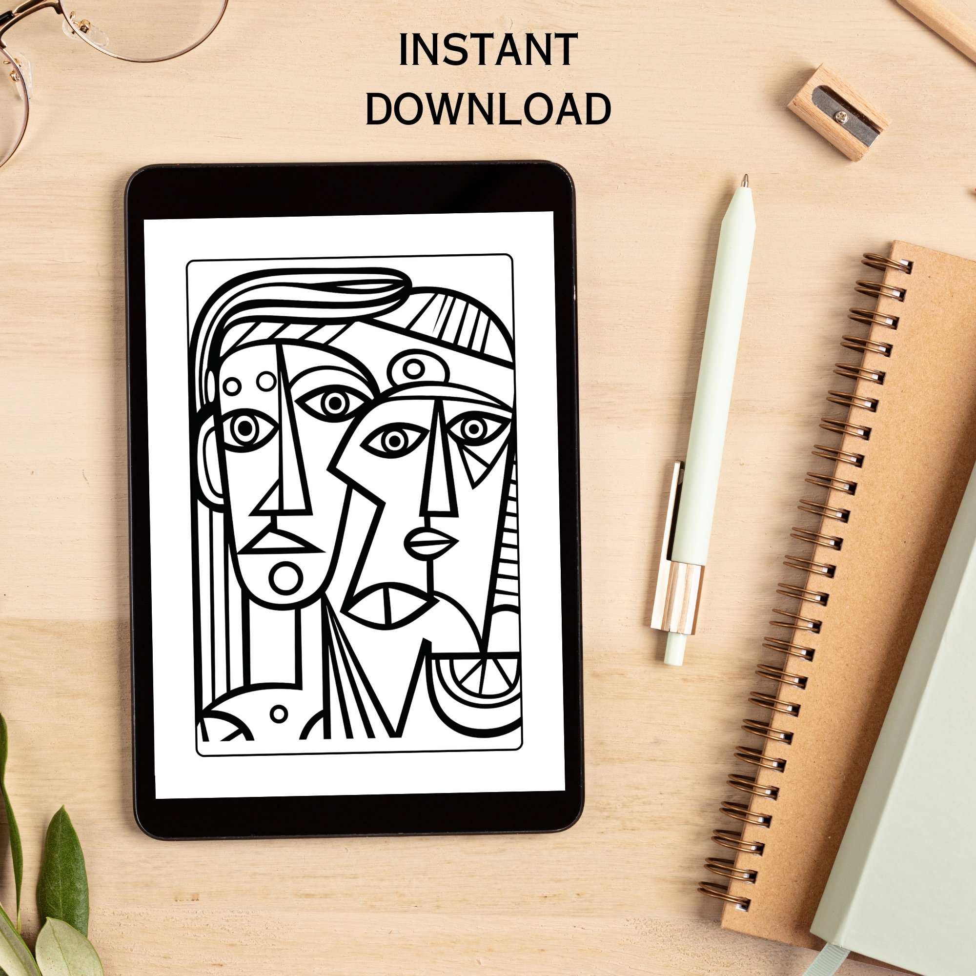 A Picasso Paintbox Digital Coloring Book, Printable Coloring Pages ...