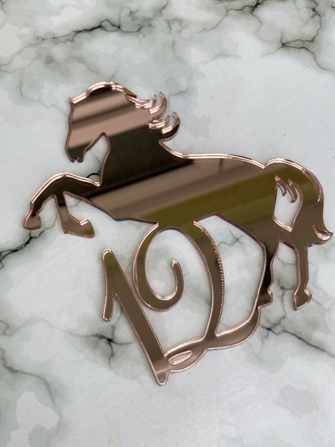 Handmade Horse Jumping Mirror Acrylic Number Cake Topper - Etsy