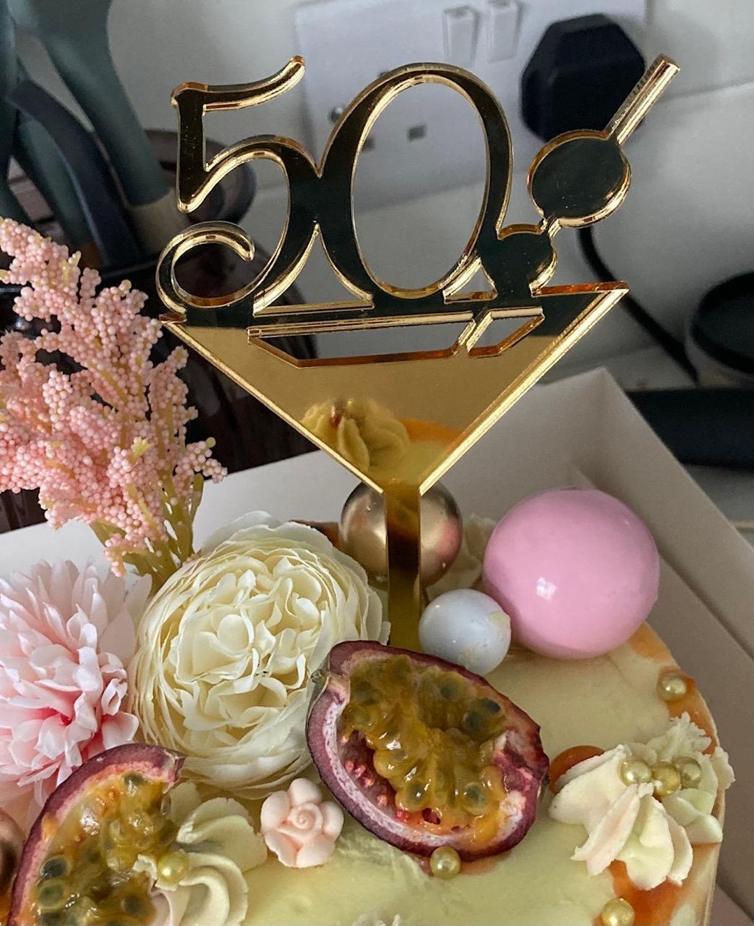 Handmade Martini Glass Cocktail Mirror Acrylic Number Cake Topper - Etsy