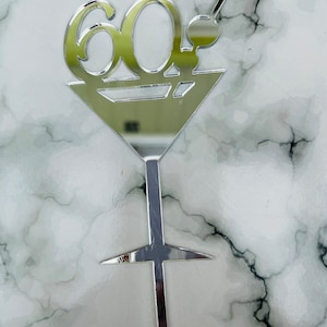 Handmade Martini Glass Cocktail Mirror Acrylic Number Cake Topper - Etsy