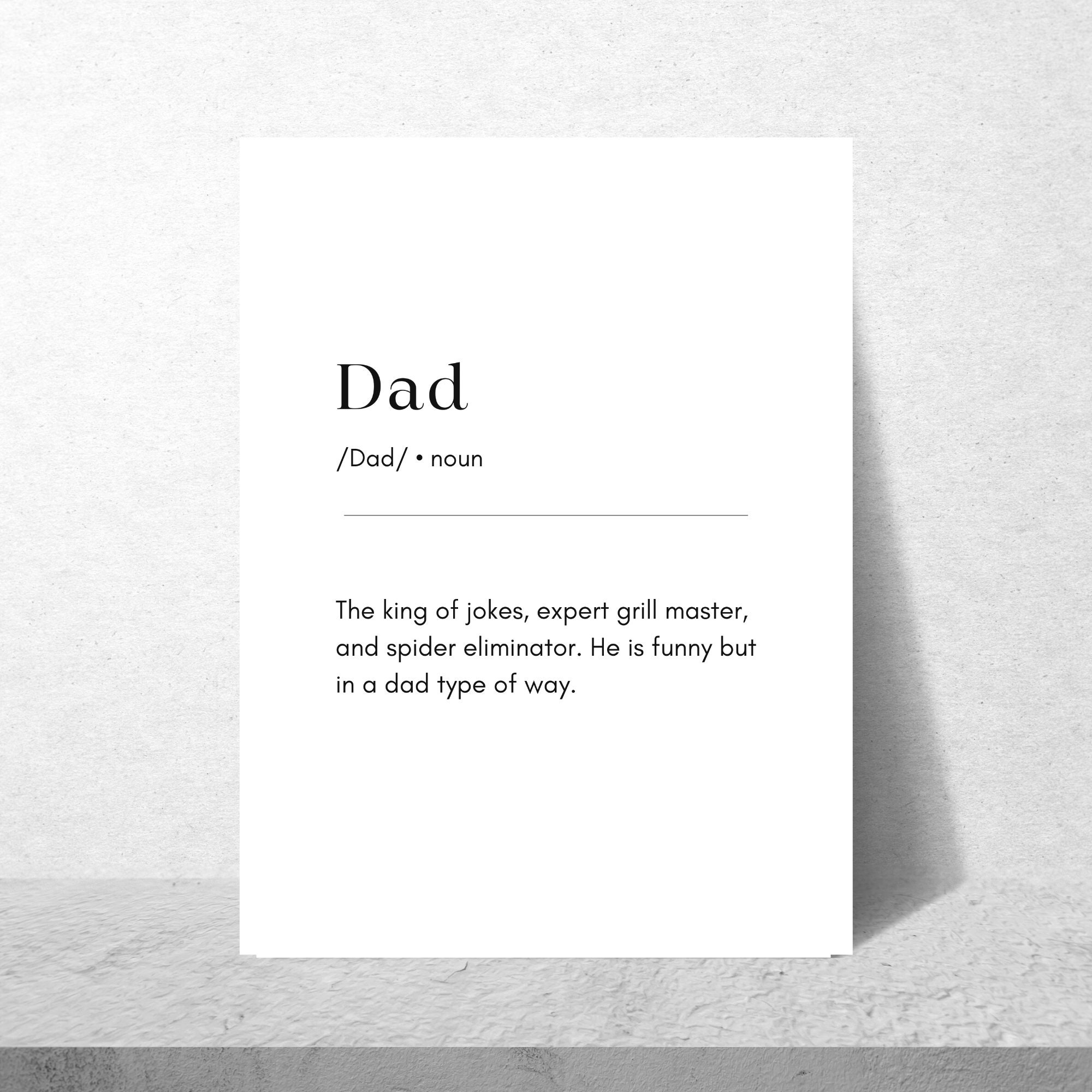 Dad Definition, Dad Dictionary, Digital Download, Gift for Dad Father's ...