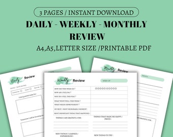 Weekly Reflection Journal Printable Self Reflection Journal - Etsy