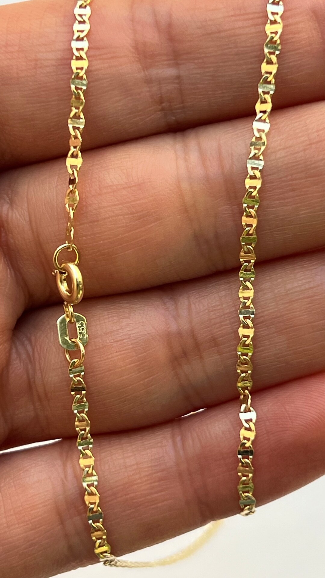 14K Real Gold 2.80mm Solid Polo Chain Necklace-ladies Necklace-gold ...