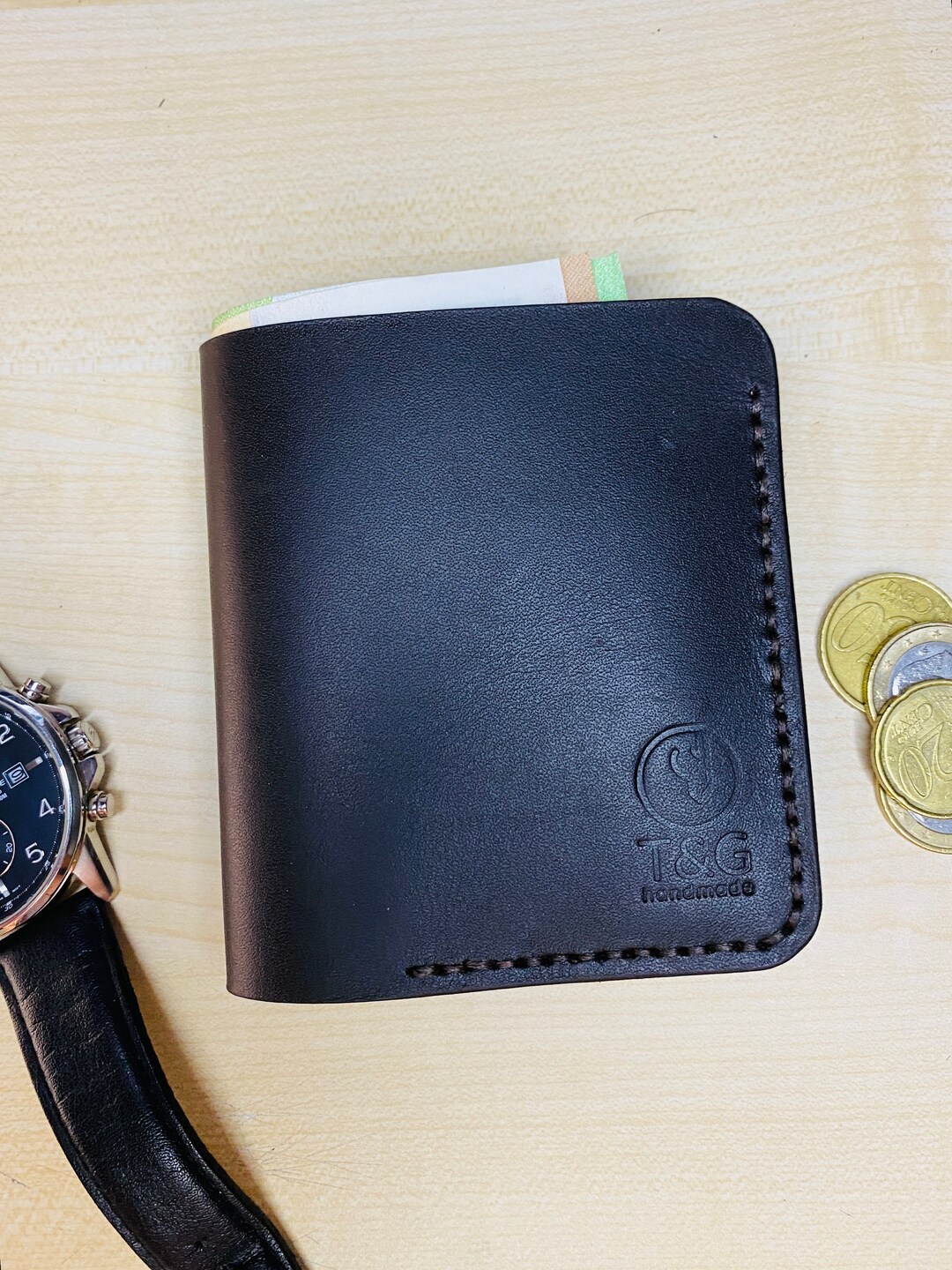 Wallet With Compartment for Bills and Bank Cards - Etsy