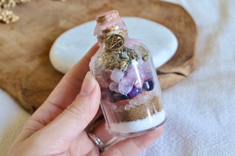 Fiole Spell Jar d'Amour Self Love Amulette fiole d'amour pot de rituel ...