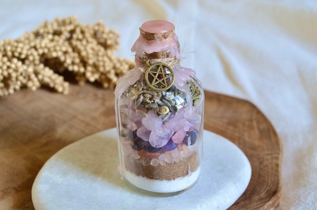 Fiole Spell Jar d'Amour Self Love Amulette fiole d'amour pot de rituel ...