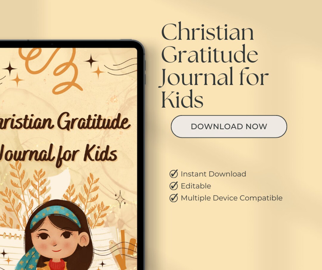 Christian Gratitude Journal for Kids | Instant Download |printable PDF ...