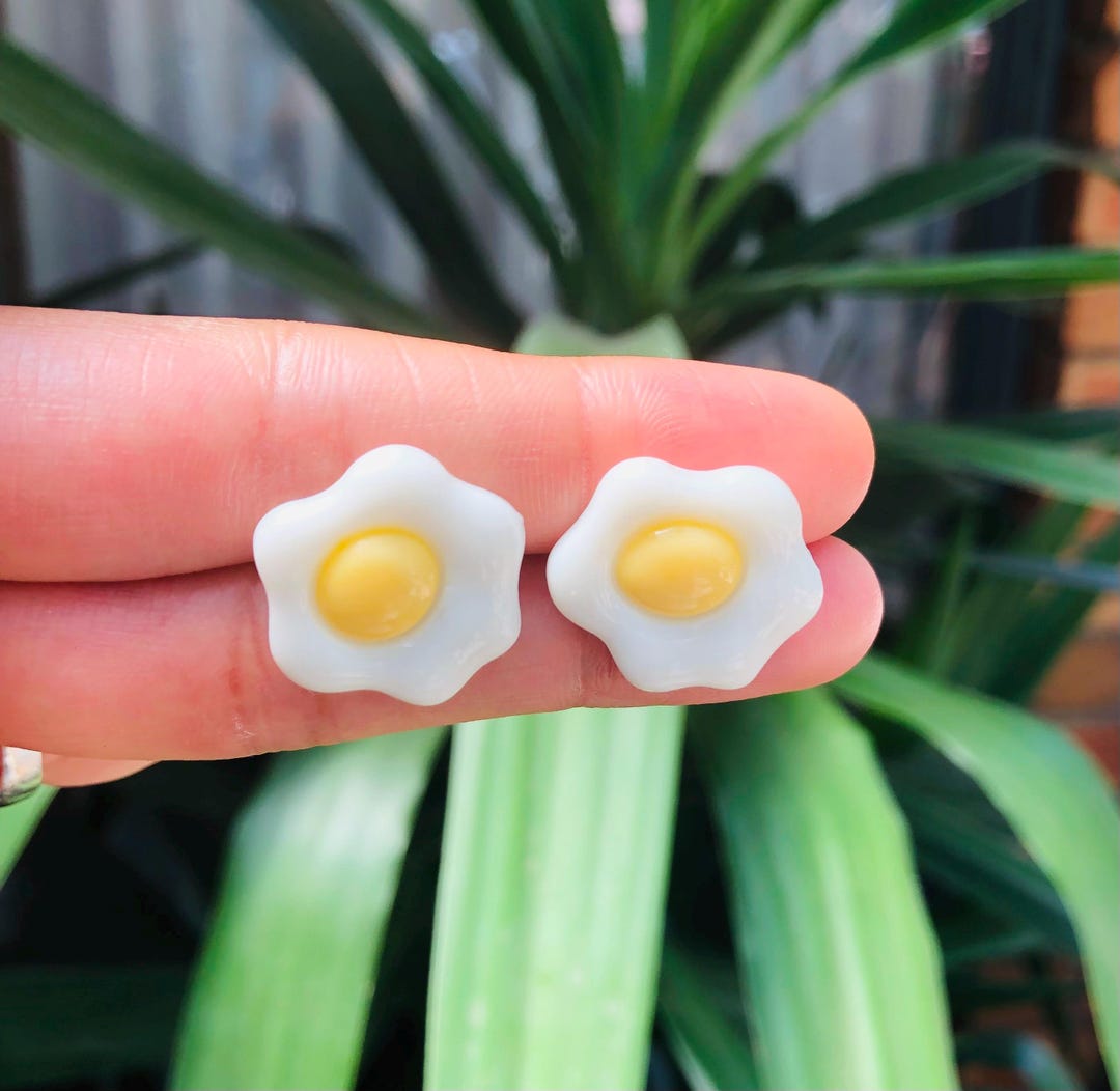 Sunny Side up Egg Stud Earrings, Easter Earrings, Egg Earrings, Food Jewelry, Fun Egg Earrings ...