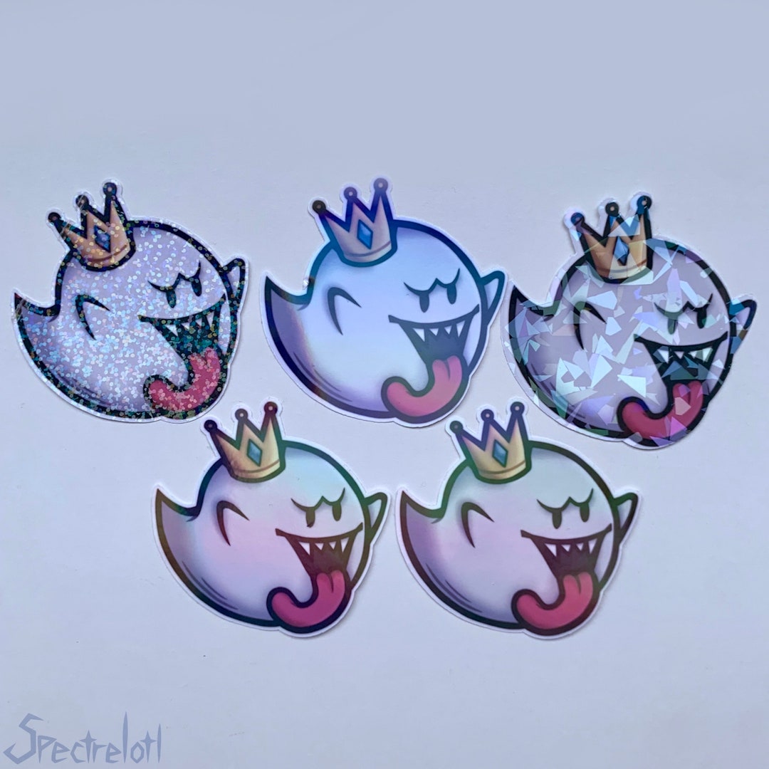 Super Mario Luigis Mansion Inspired King Boo Holographic Vinyl Sticker ...