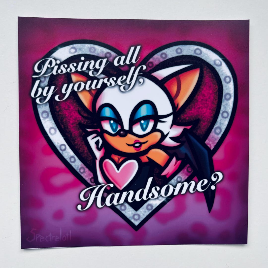 Rouge the Bat Inspired Sonic Meme Small Print - Etsy