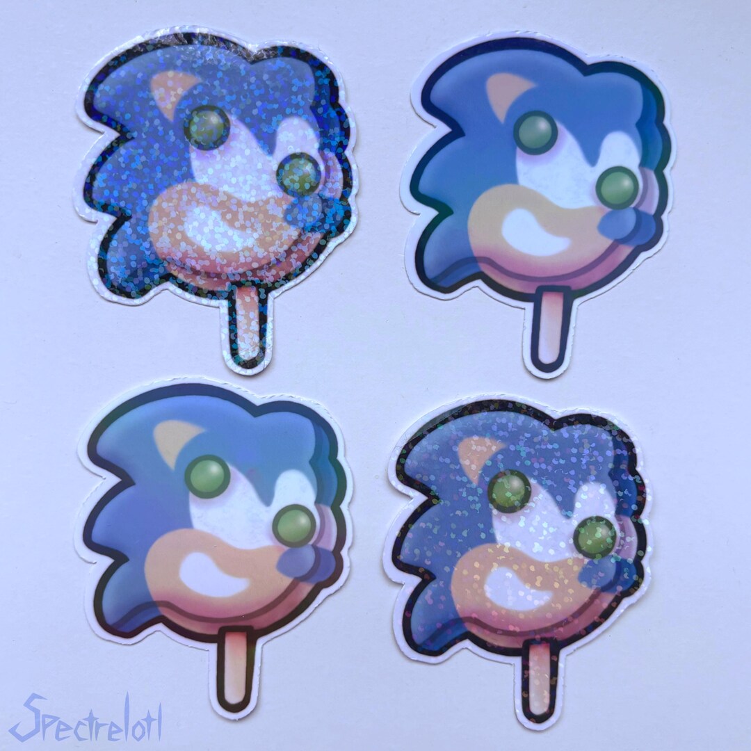 Sonic the Hedgehog Inspired Ice Cream Holographic Sticker - Etsy
