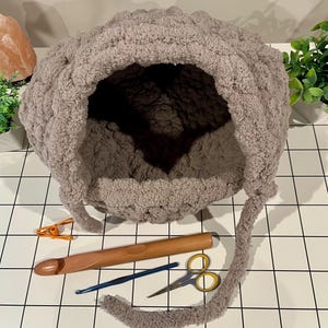 Crochet Pattern Cat Cave Bed Chunky Yarn Crochet Cave Bed for Pet ...