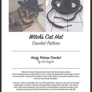 Crochet Pattern Witch Cat Hat Easy Beginner Crochet Halloween Cat ...