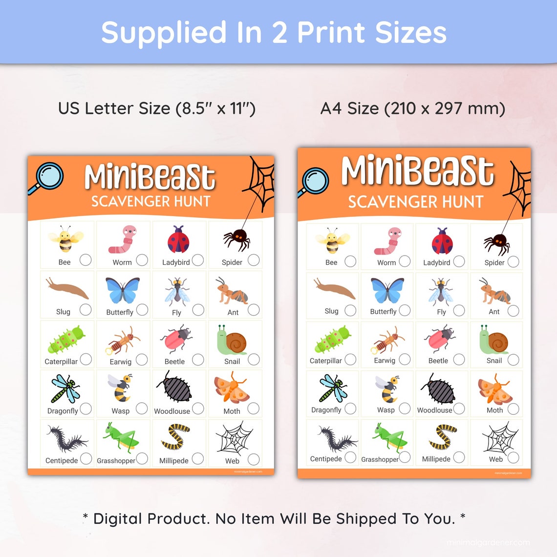 Minibeast Scavenger Hunt Printable, Insect Checklist, Camping Activity ...