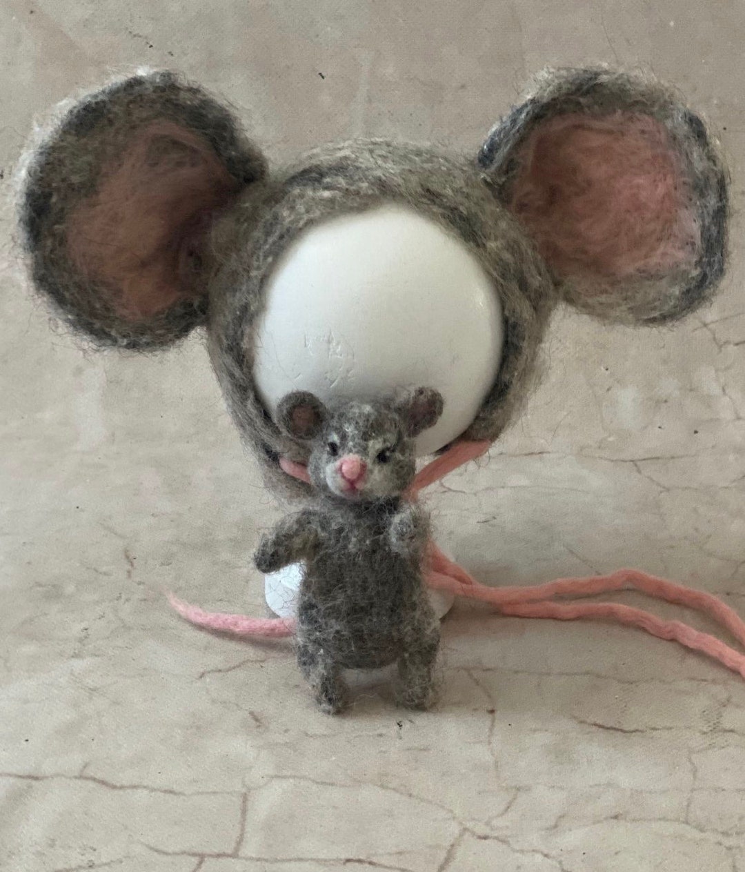 Needle Felted Mouse SET, Needle Felted Mouse Felted Toy Felted Hat ...