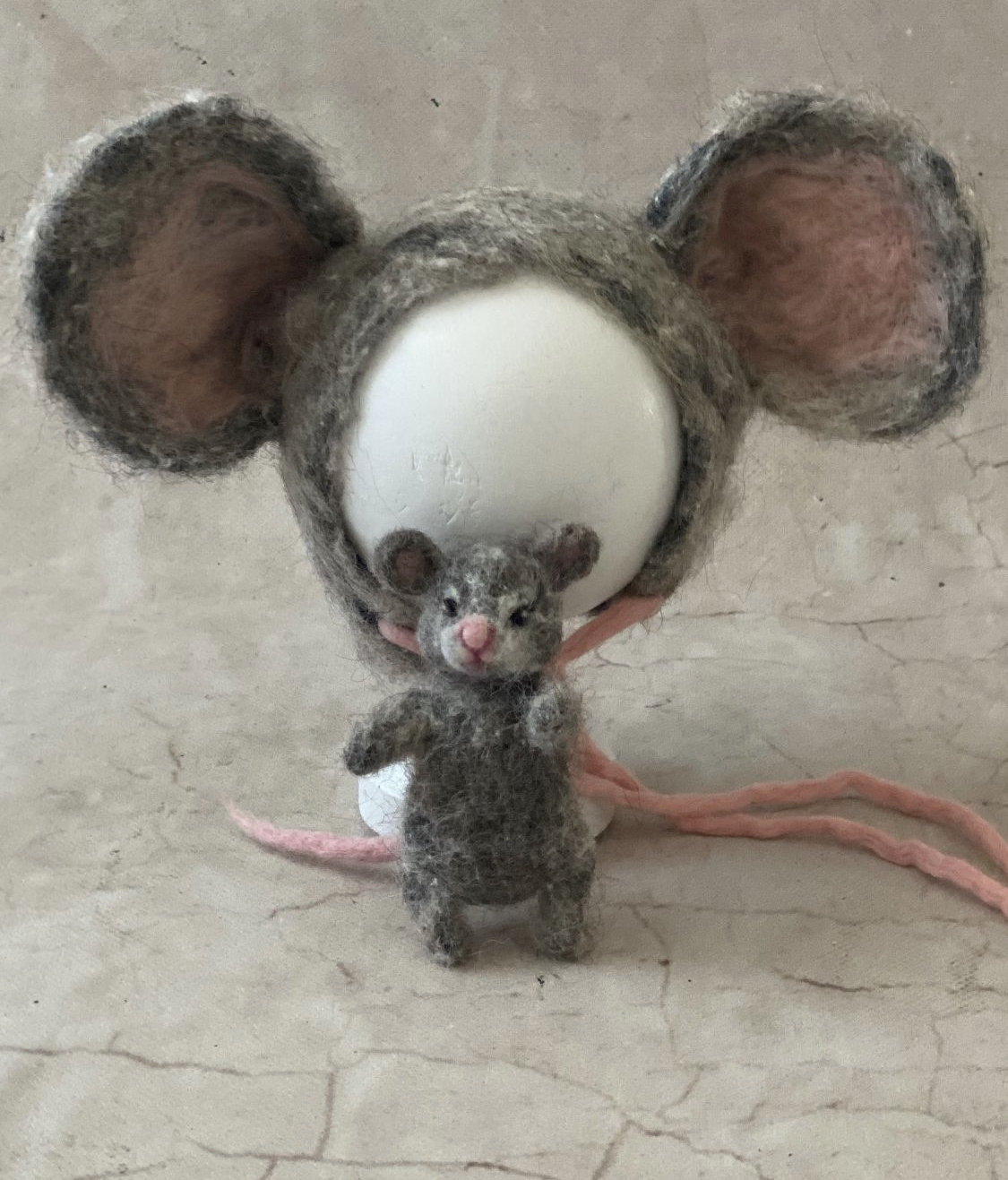 Needle Felted Mouse SET, Needle Felted Mouse Felted Toy Felted Hat ...