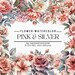 Watercolor Flower Clipart, Pale Pink & Silver Flowers Bundle ...