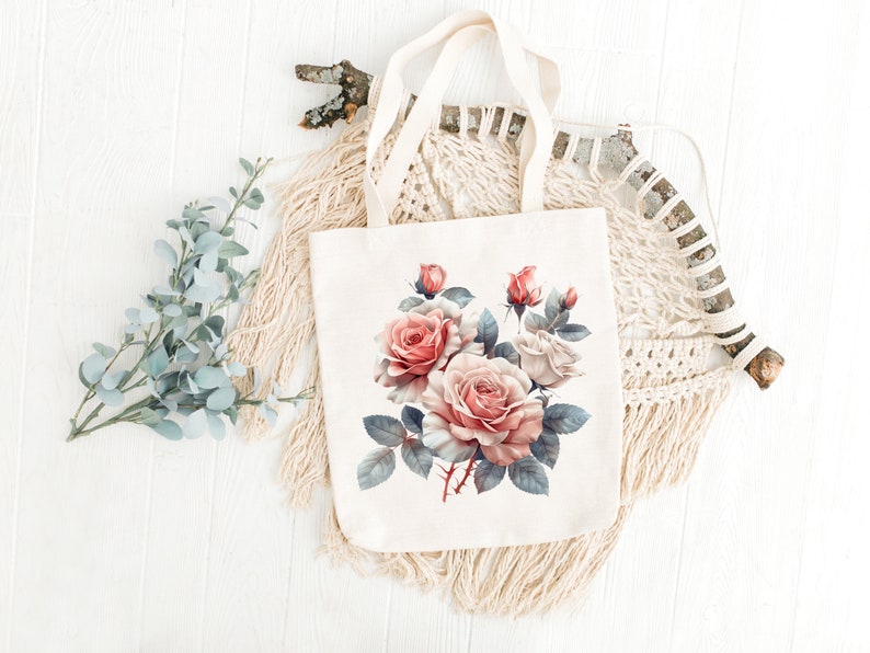 Watercolor Flower Clipart, Pale Pink & Silver Flowers Bundle ...