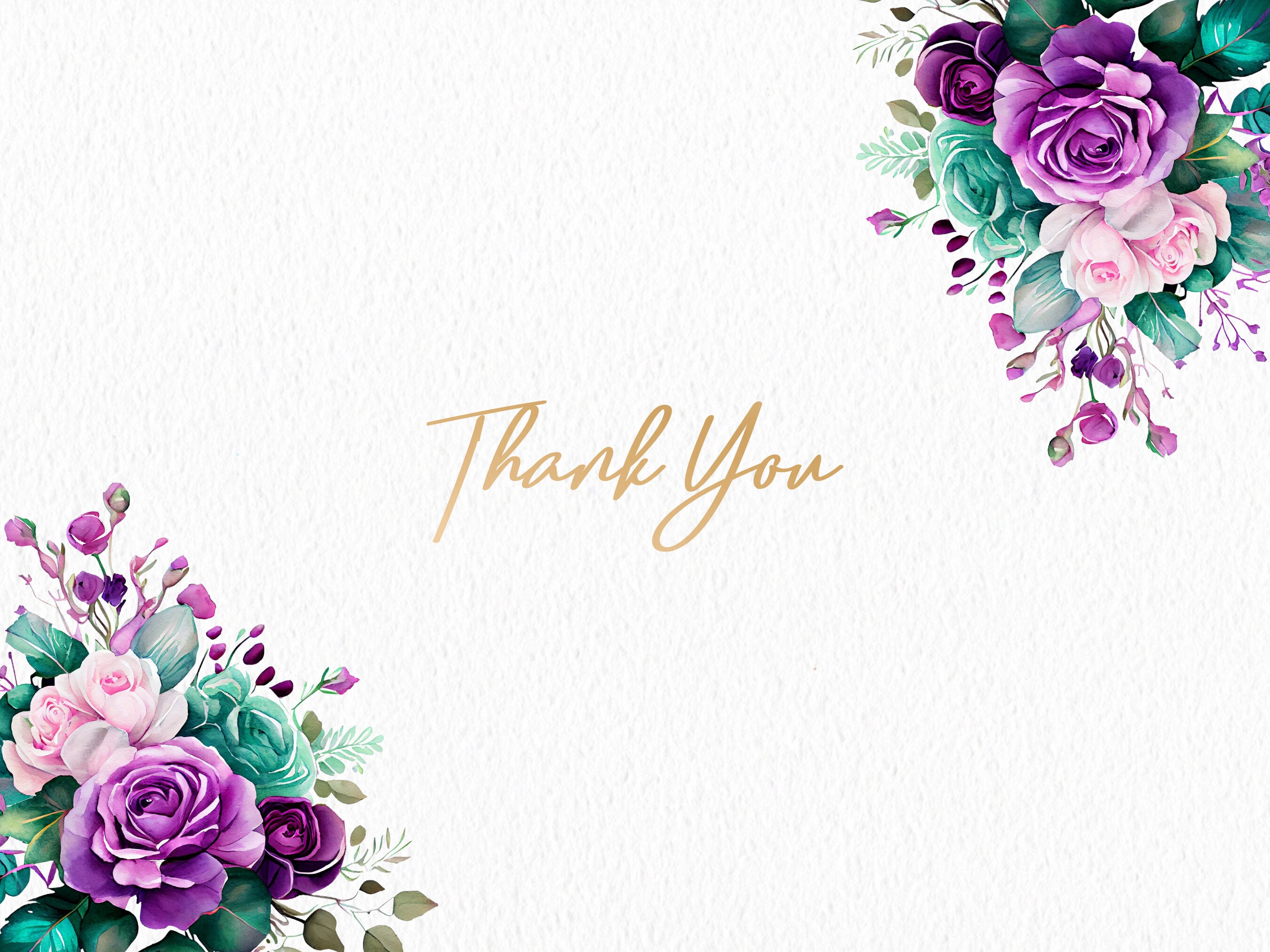 Watercolor Flower Clipart, Purple and Mint Green Flowers Bundle ...