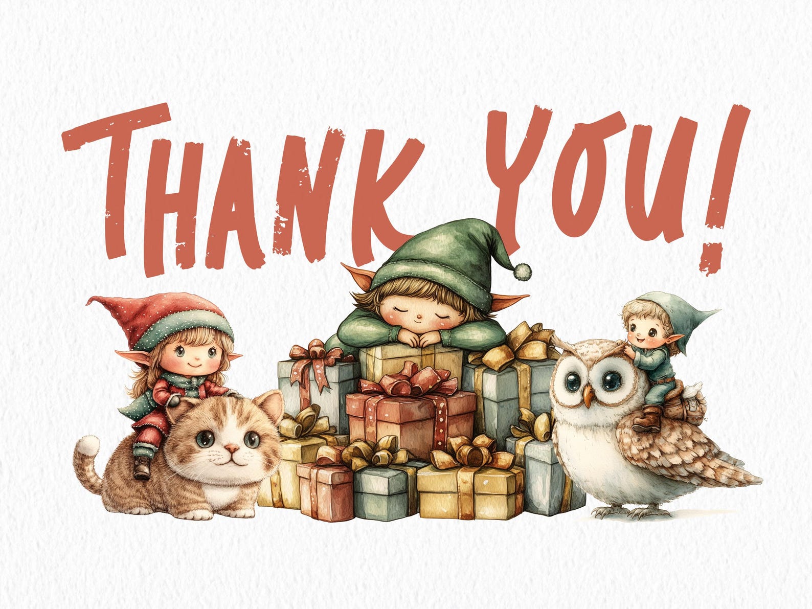 Cute Christmas Elves Watercolor Clipart, PNG, Cute Elf, Christmas Clip ...