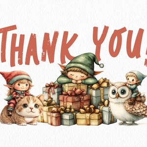 Cute Christmas Elves Watercolor Clipart, PNG, Cute Elf, Christmas Clip ...