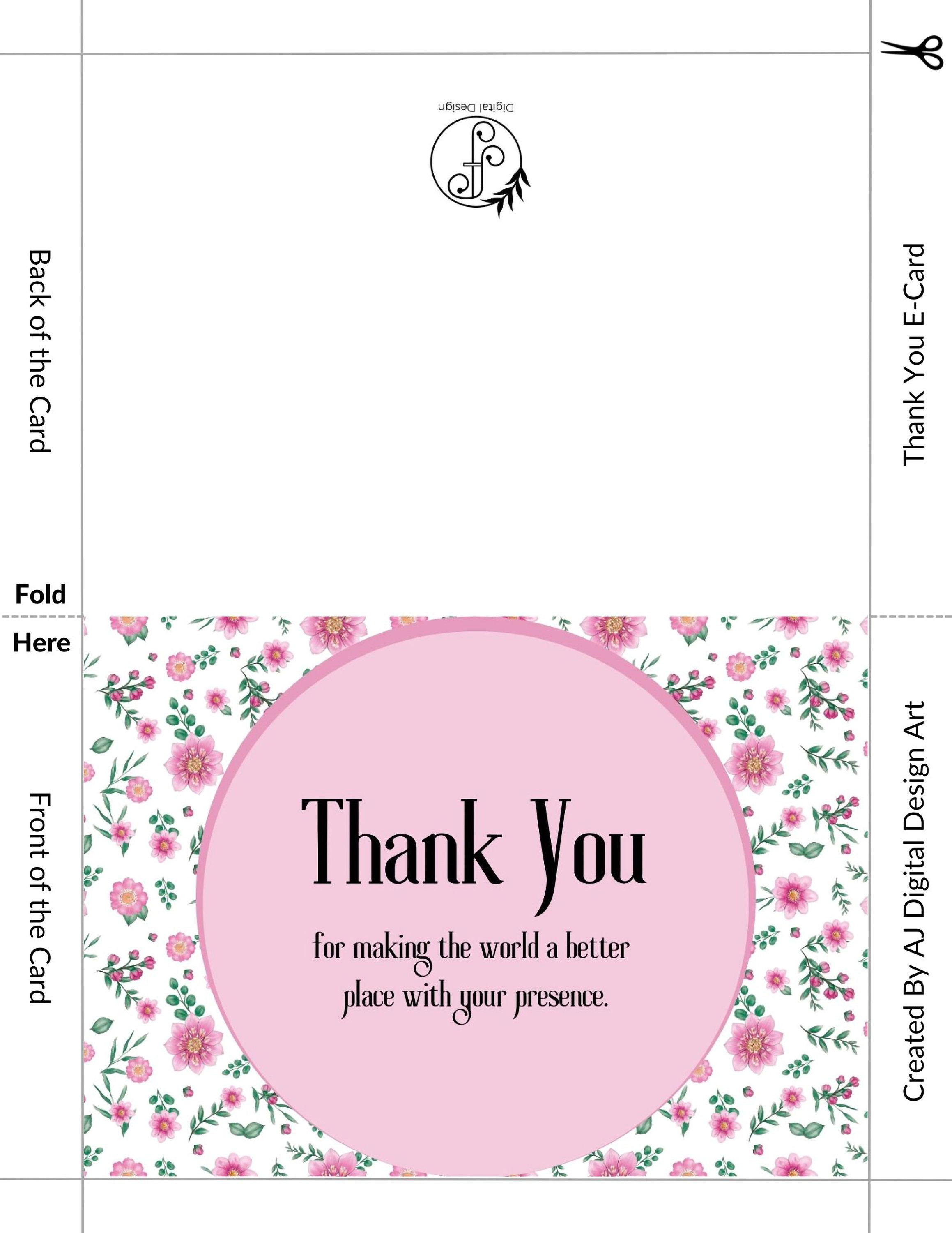Thank You Printable Card Digital Card Instant Download - Etsy
