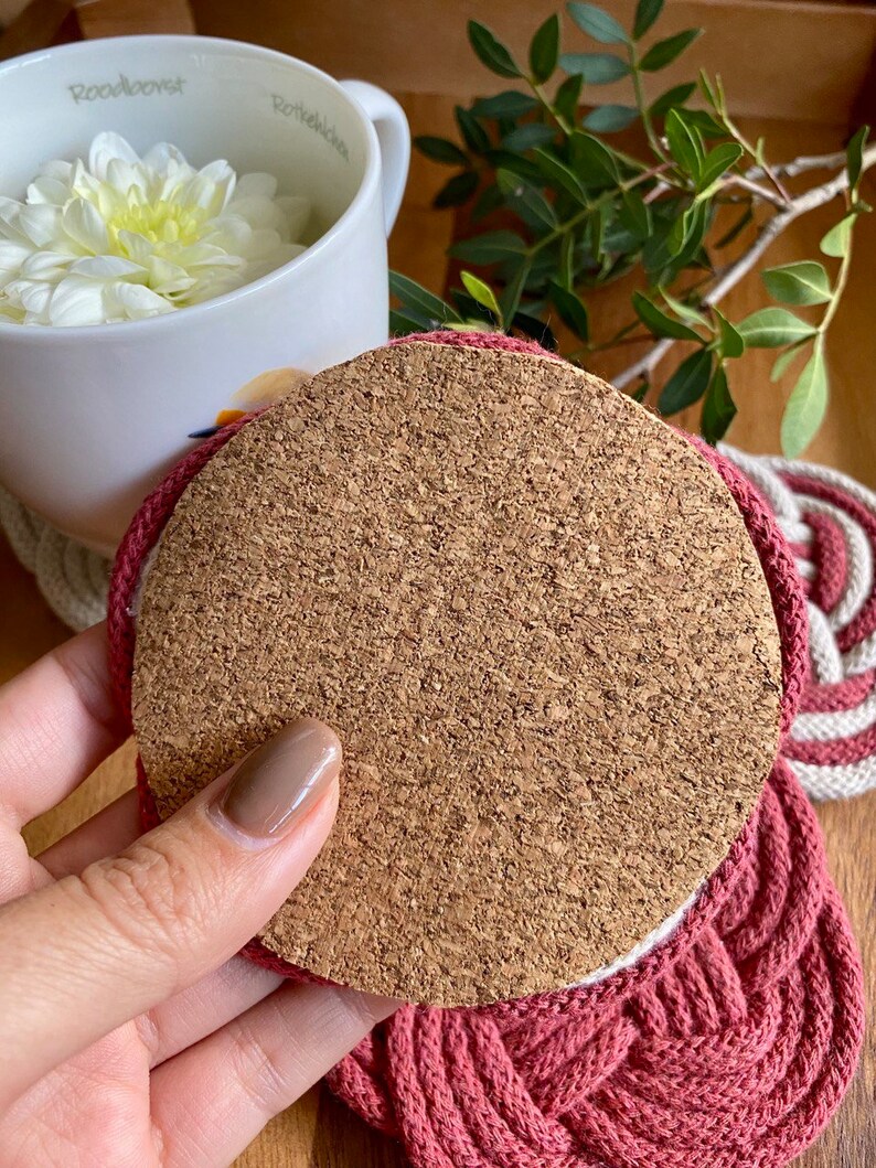 Macrame Coaster Set of 4 Macrame Flower Tea Coaster Coffee Coaster Boho ...