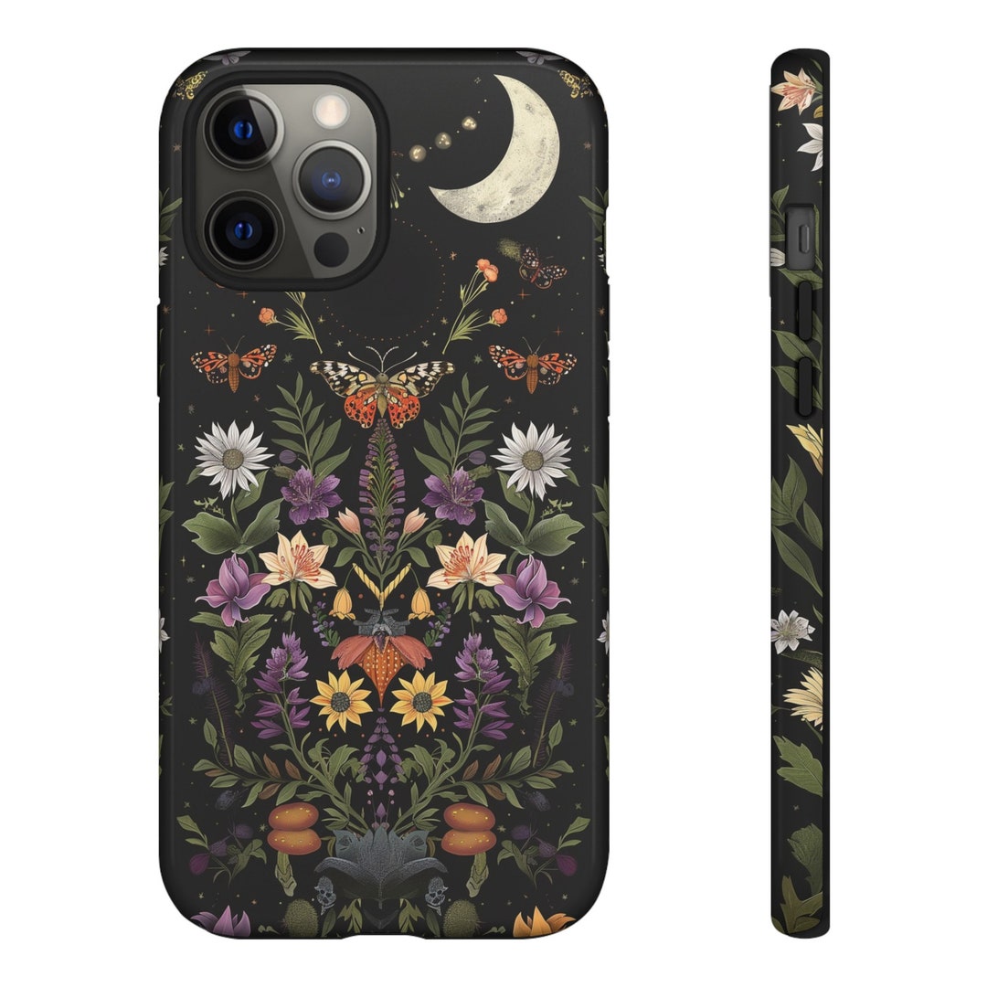 Mystical Garden Moonlight Phone Case: Enchanted Floral and Fauna Design ...