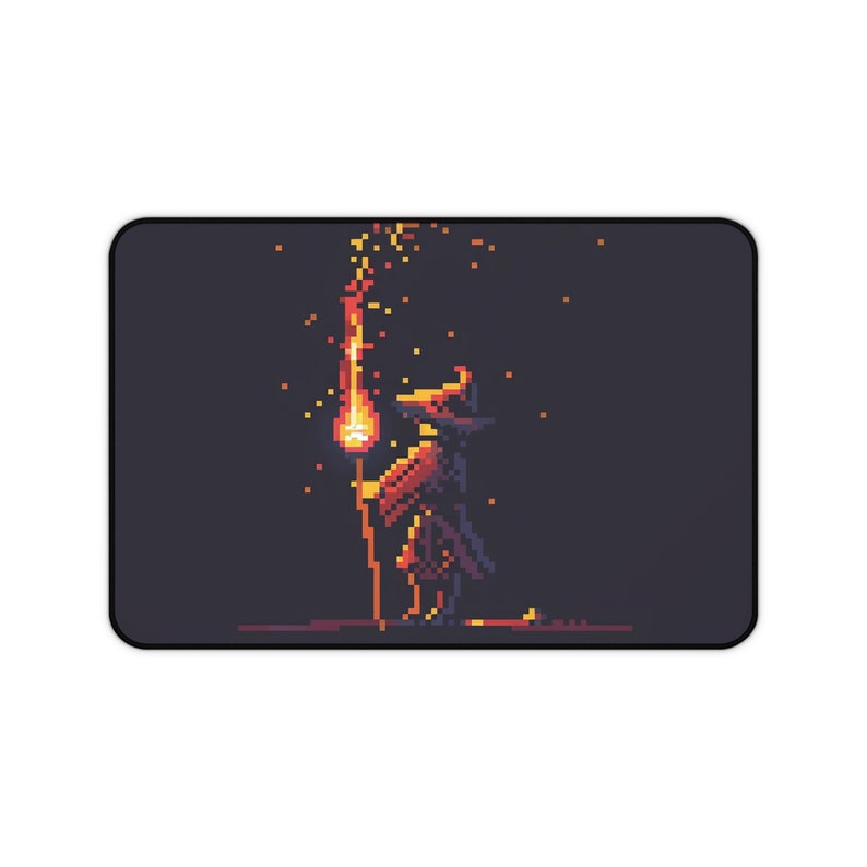 Pixel Art Wizard Desk Mat | Gaming Mouse Pad | Neoprene | Anti-slip | 3 ...