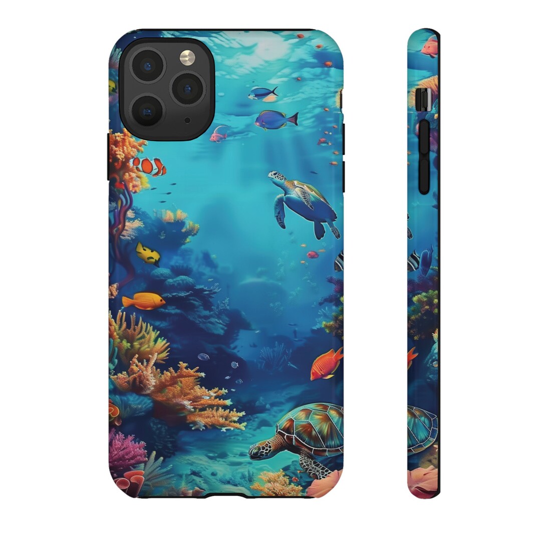 Oceanic Adventure Coral Reef Turtle Phone Case - Dive Into the Deep ...