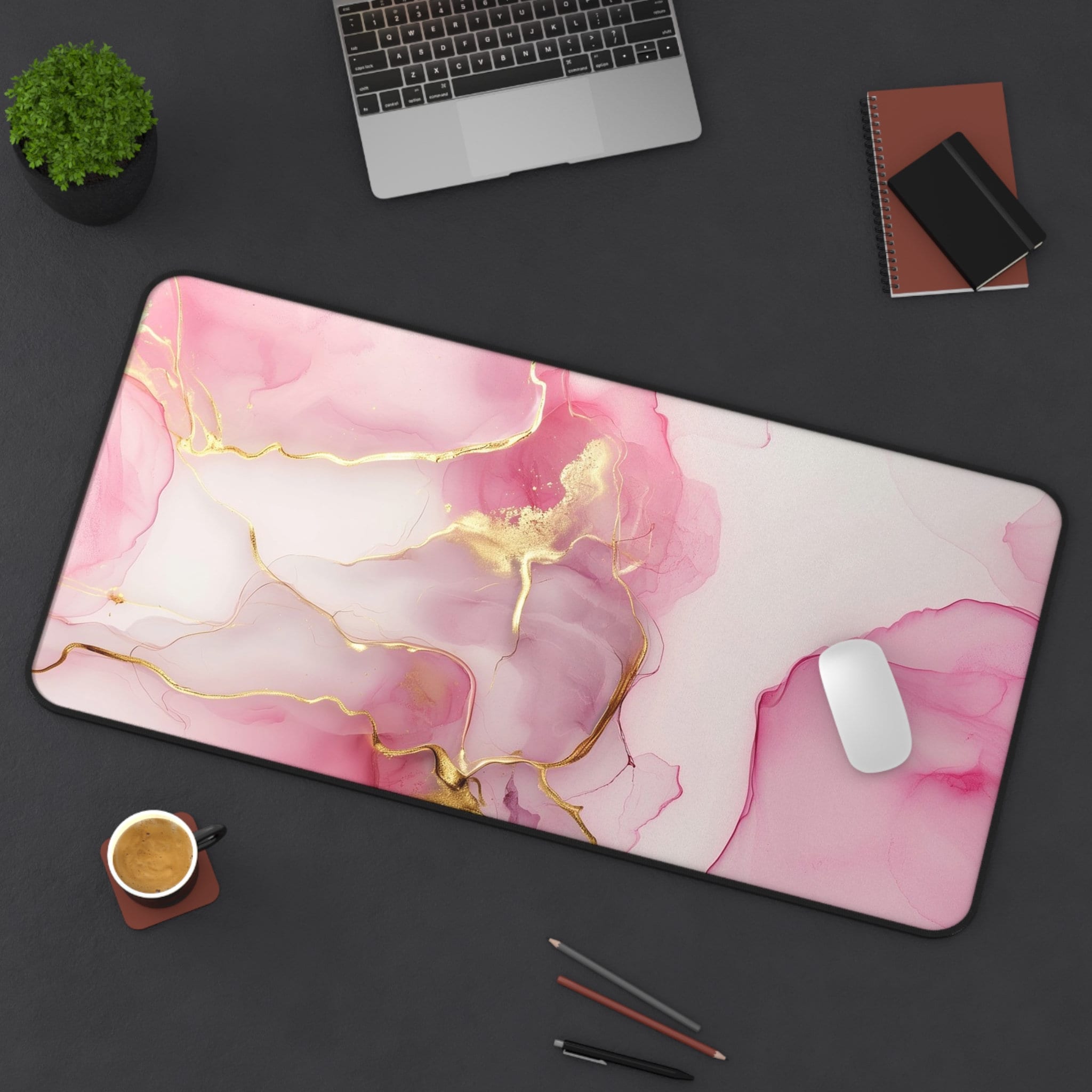 Marble Elegance Computer Desk Mat Pink Marble Mouse Pad Anti-slip ...