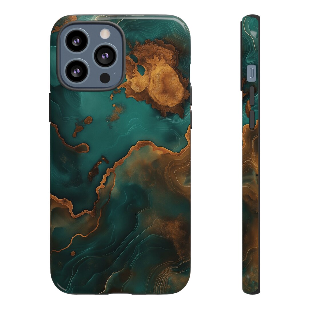 Topographic Elegance Phone Case Abstract Earthy Map Design, Green and ...