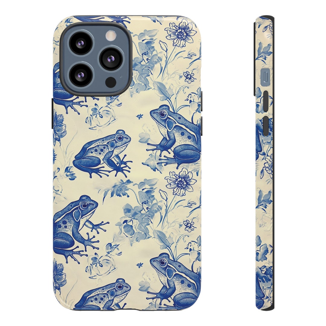 Nature-inspired Frogs and Florals Phone Case, Vintage Botanical Art ...