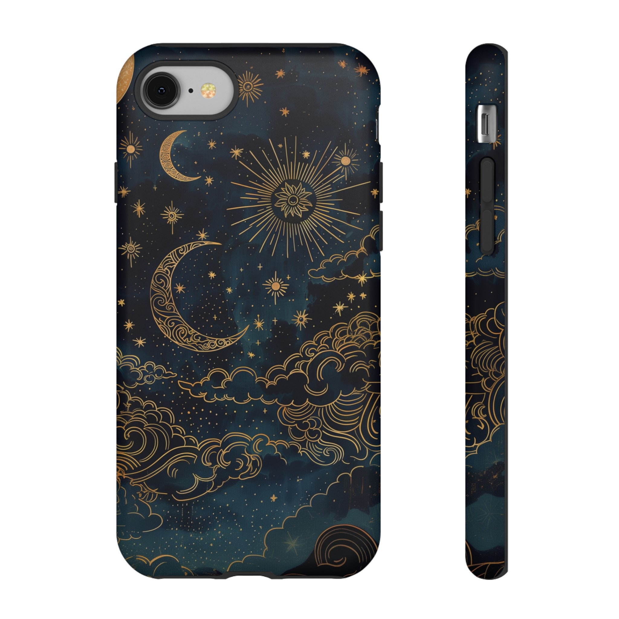 Celestial Night Sky Phone Case: Mystical Moon and Stars Design for ...