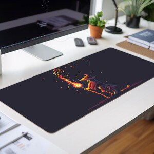 Pixel Art Wizard Desk Mat | Gaming Mouse Pad | Neoprene | Anti-slip | 3 ...