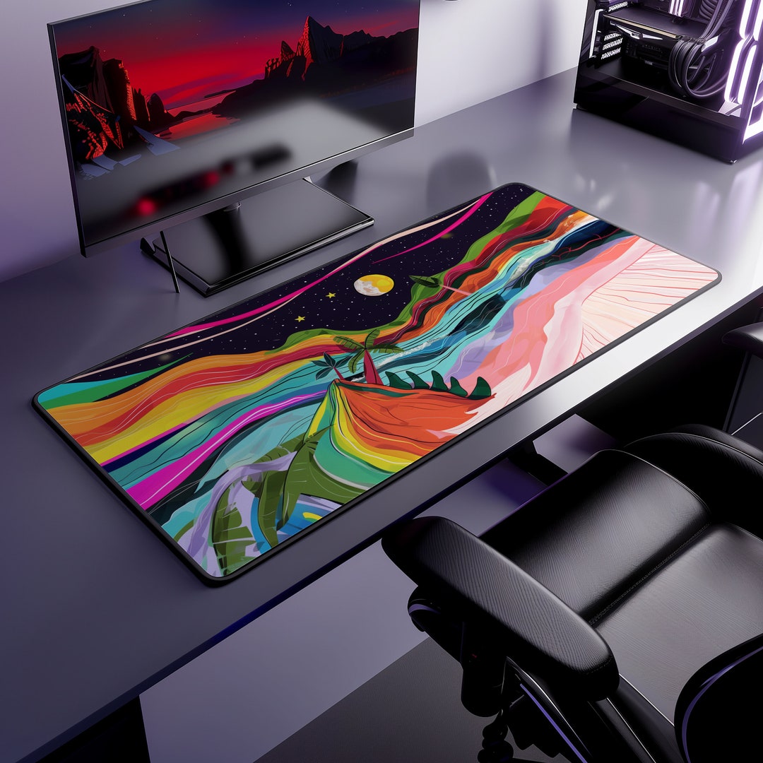 Colorful Landscape Desk Mat | Gaming Mouse Pad | Neoprene | Anti-slip ...