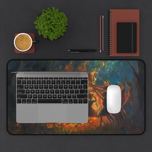 Fire Dance Computer Desk Mat | Vibrant Festival Mouse Pad | Anti-slip ...