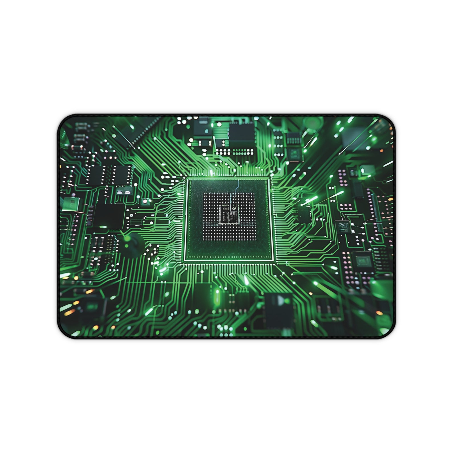 Green Circuit Board Mousepad, Gaming Mousepad, Large Mousepad, Round ...