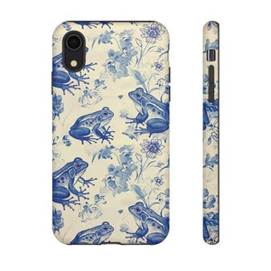 Nature-inspired Frogs and Florals Phone Case, Vintage Botanical Art ...