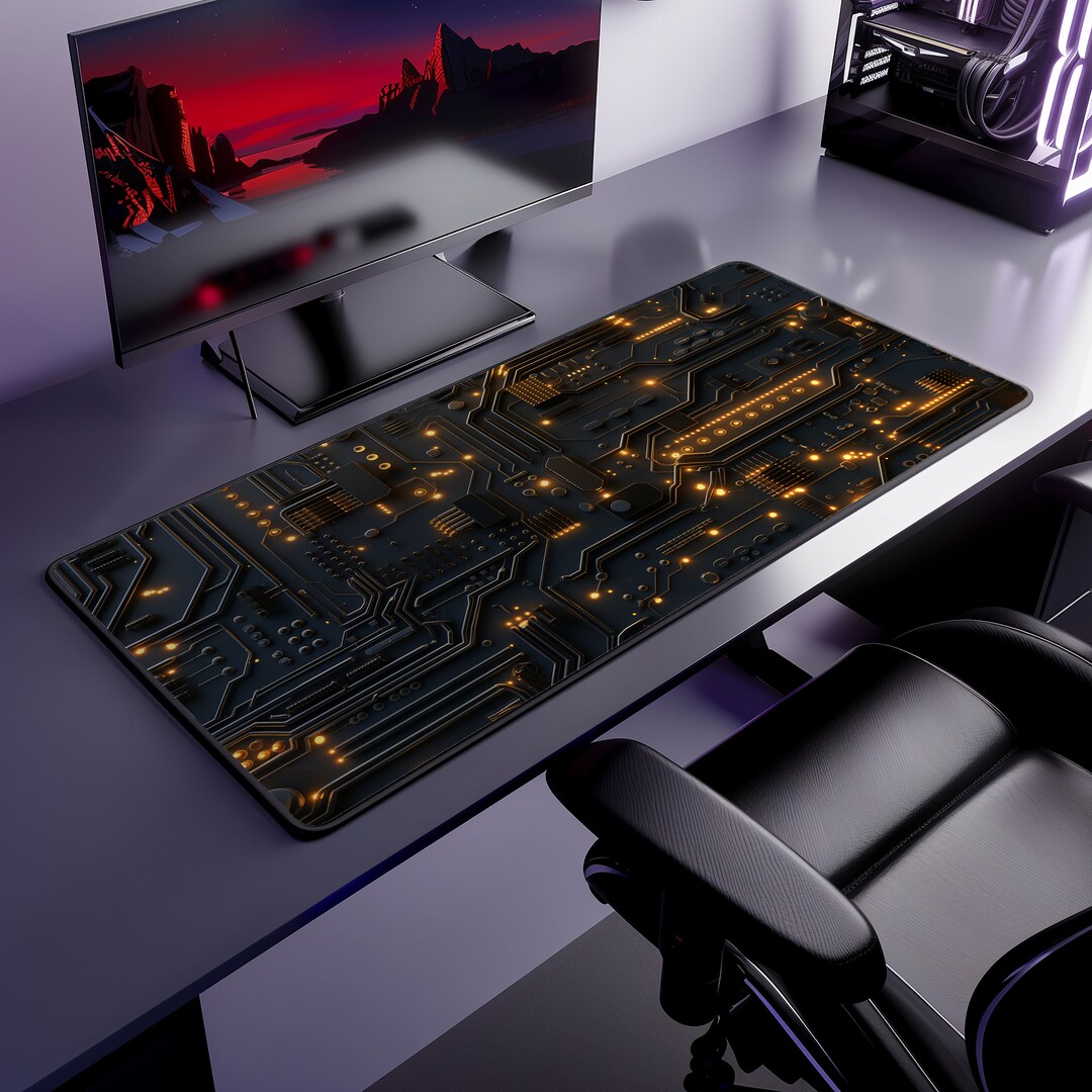 Tech Circuit Board Desk Mat | Neoprene | Anti-slip | 3 Sizes | Office ...